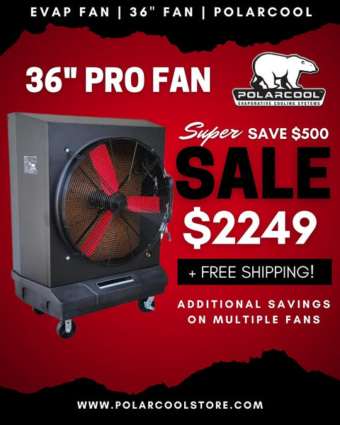 PolarCool Pro Cooling Fan 36" Direct Drive Variable Speed Powder Coated ...